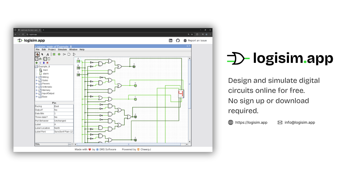Logisim.app: Use classic Logisim directly in your browser.